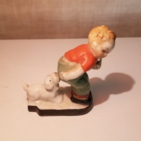 Accents | Dog Biting Boy In Butt Collectible Figurine Made In Japan ...